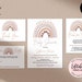 Editable Boho Rainbow Baby Shower Invitation Set, Bohemian Pastel ...