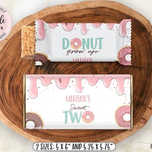 Editable Donut Chocolate Bar Wrapper Pastel Sweet Doughnut - Etsy