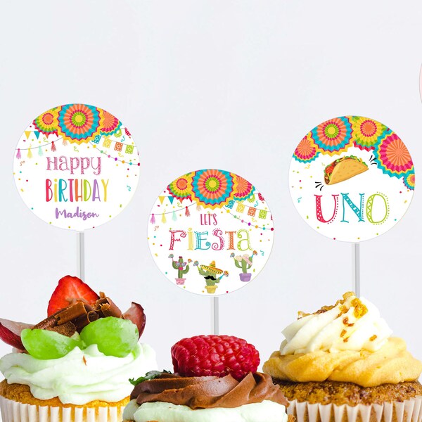 Fiesta Cupcake Toppers - Etsy