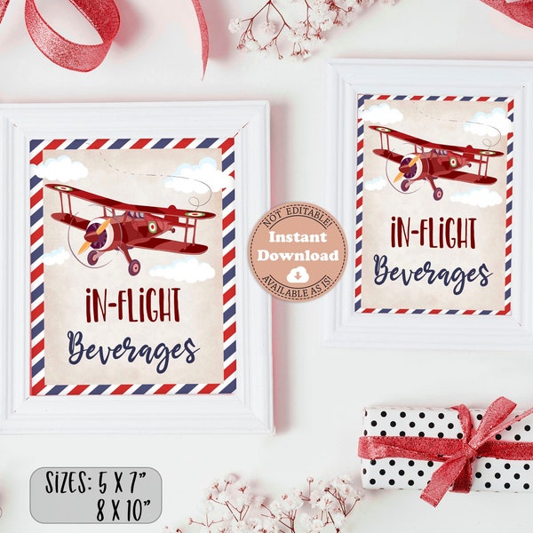 In Flight Drinks Sign - Etsy
