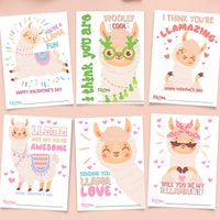 16 Printable Llama Alpaca Classroom Valentines - Letter & A4 - Etsy