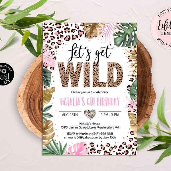 Leopard Print Invitations - Etsy