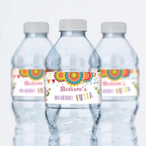 Fiesta Bottle Label, Editable Taco Bout a Party Water Bottle Labels ...