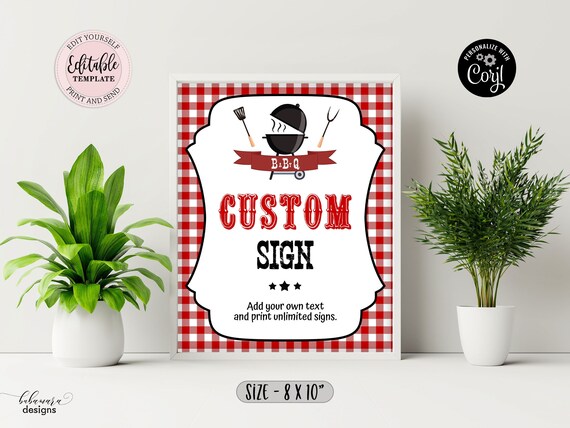 Editable Baby Q Custom Sign, BBQ Baby Shower Custom Sign, Backyard ...