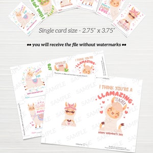 Printable Llama Valentine Tags, Alpaca Valentine Cards for Kids ...