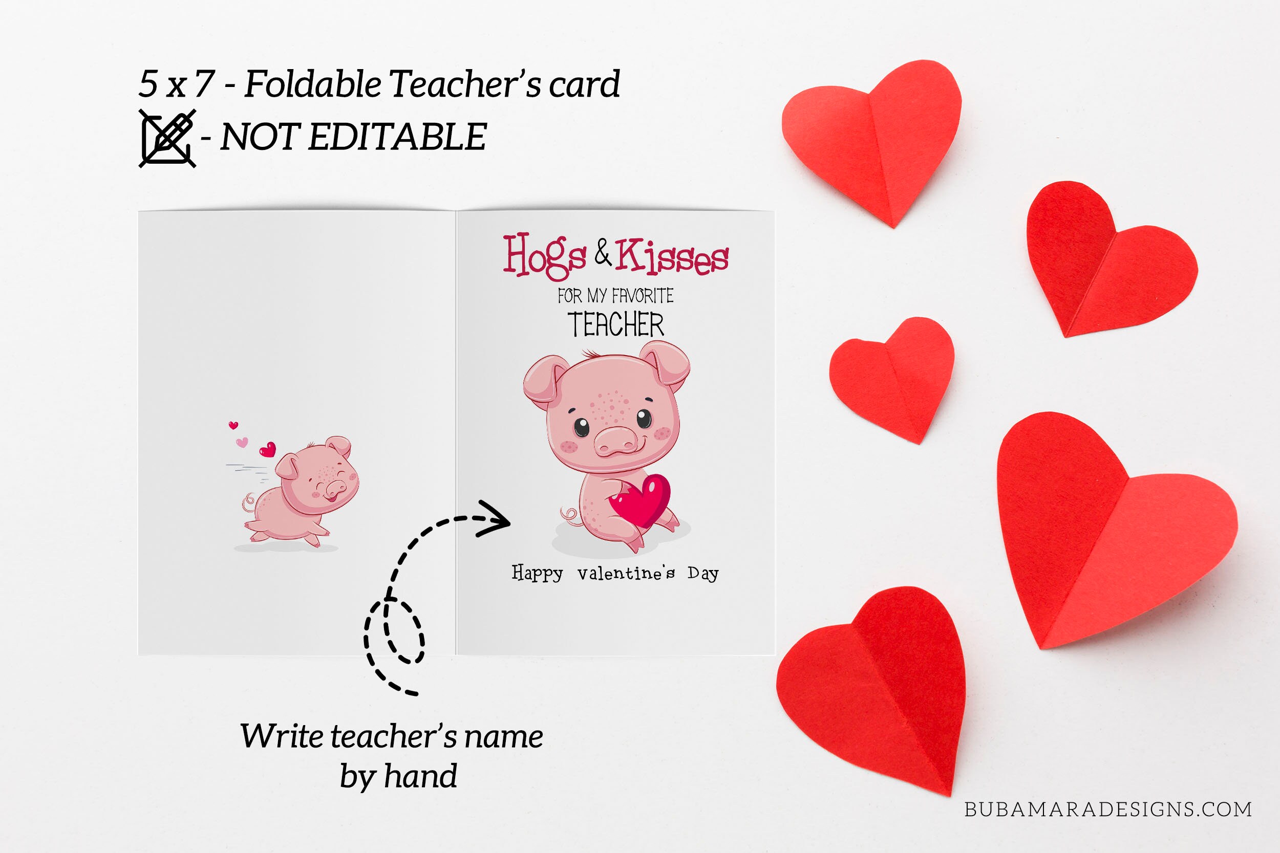 Printable Pig Valentine Cards, Hogs and Kisses Valentine Tags for Kids ...
