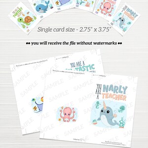 Printable Ocean Animals Valentine Cards, Under the Sea Tags for Kids ...