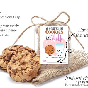 Printable Cookie Valentine Cards, Cookie Valentine Tags for Kids ...