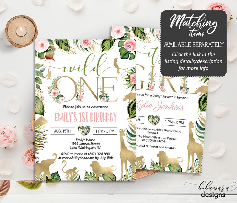 Adopt a Monkey Birthday Sign Girl Gold Jungle Animals Table | Etsy