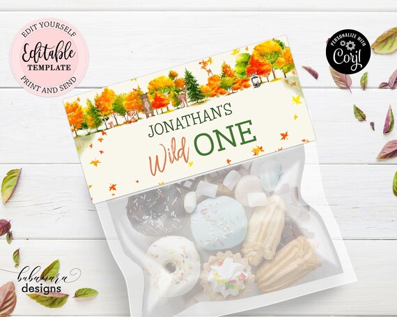 Editable Woodland Bag Toppers, Autumn Forest Animals Treat Bag Toppers ...