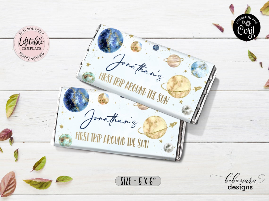 Editable Outer Space Chocolate Bar Wrapper Galaxy Planets - Etsy