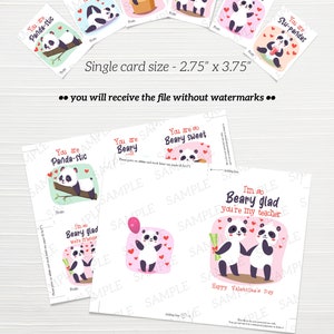 Printable Panda Valentine Cards, Panda Valentine Tags for Kids ...