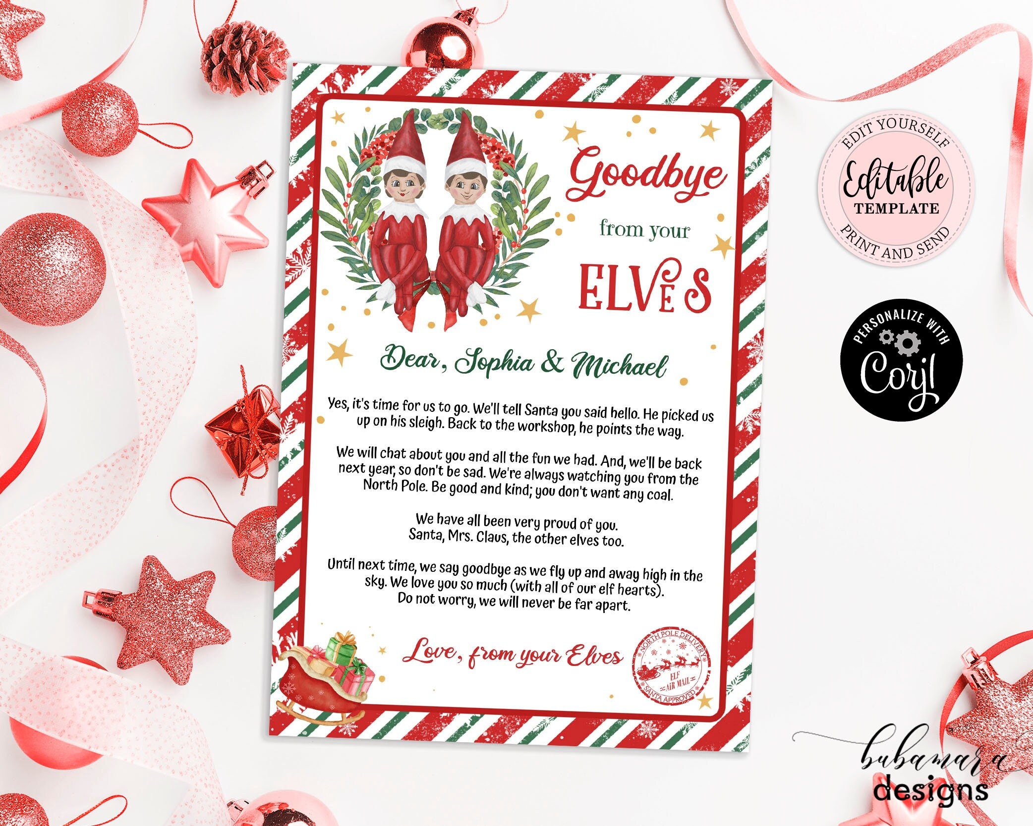 Editable Goodbye From Your Elves Letter Elf Goodbye Letter - Etsy Australia