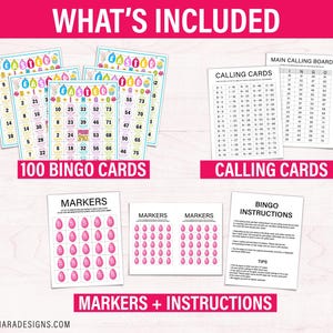 100 Easter Bingo Cards, Bingo Board Activity, Kids Classroom Activity ...