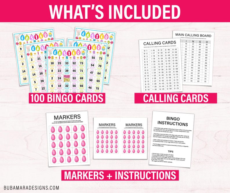 100 Easter Bingo Cards, Bingo Board Activity, Kids Classroom Activity ...