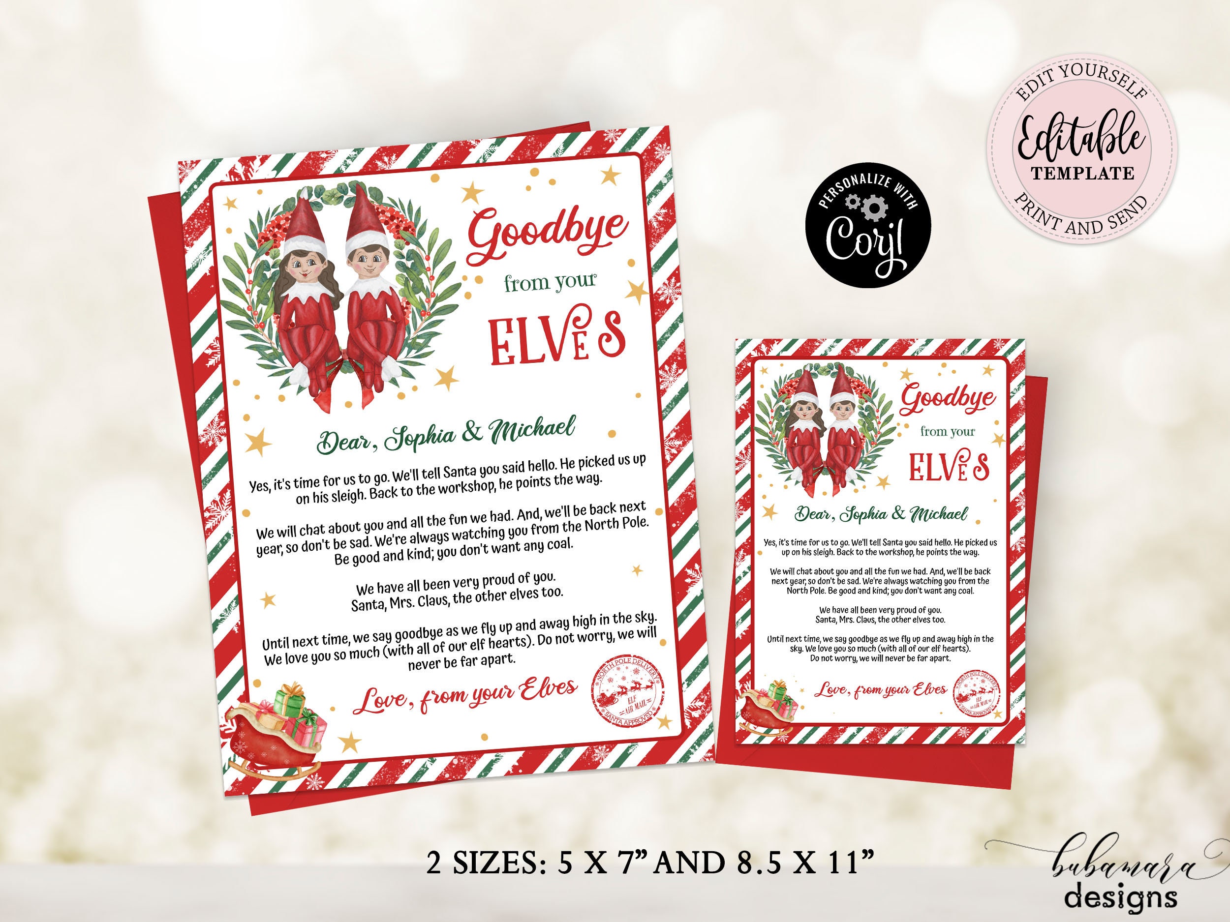 Editable Elf Goodbye Letter Goodbye From Your Elves Letter - Etsy