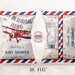 Editable Airplane Baby Shower Chip Bag, Vintage Airplane Chip Bag ...