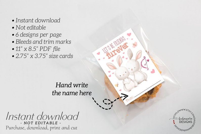 Printable Bunny Valentine Tags, Bunny Valentine Cards for Kids ...