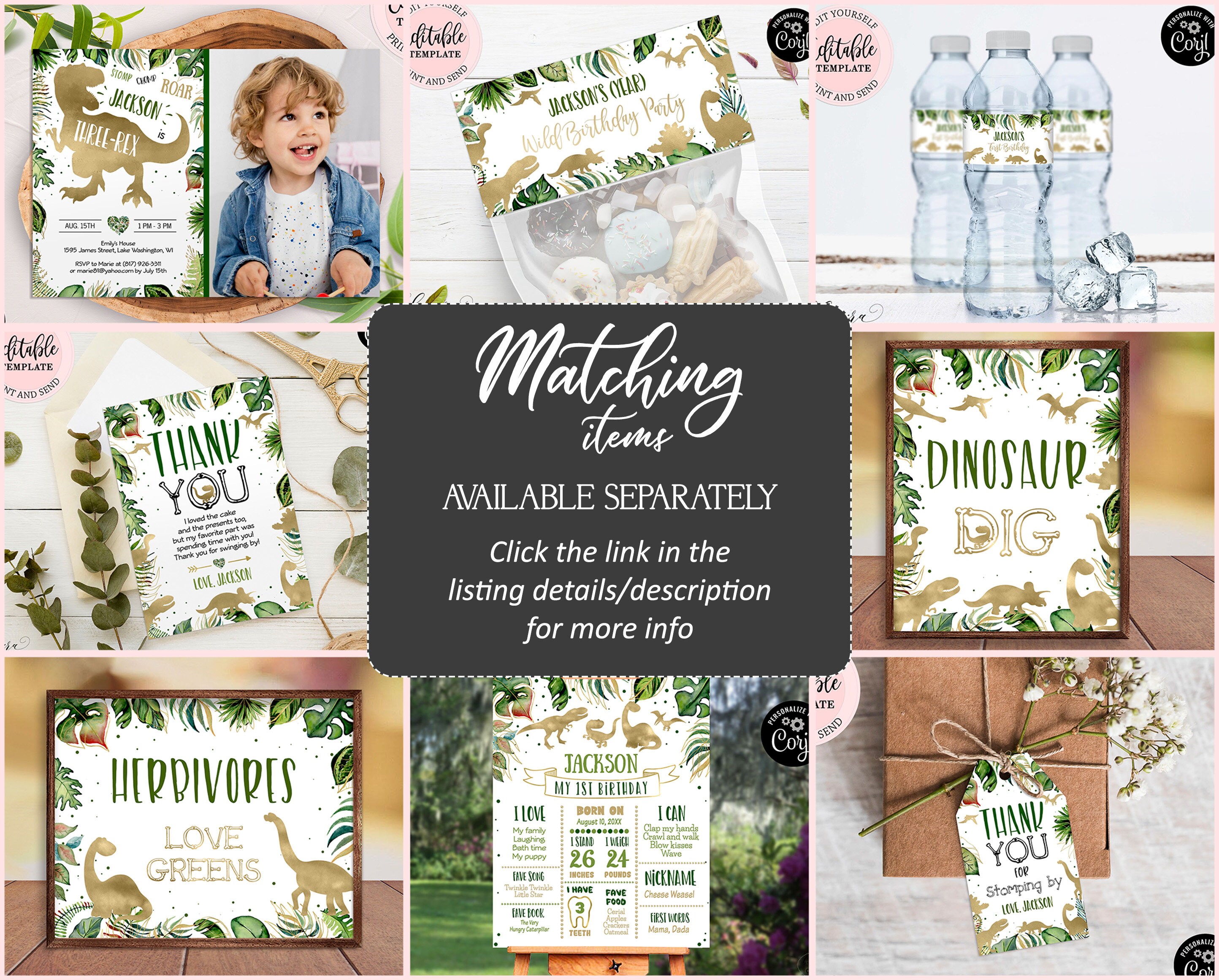 Editable Dinosaurs Gift Box Label Gold Dinosaurs Birthday Boy - Etsy