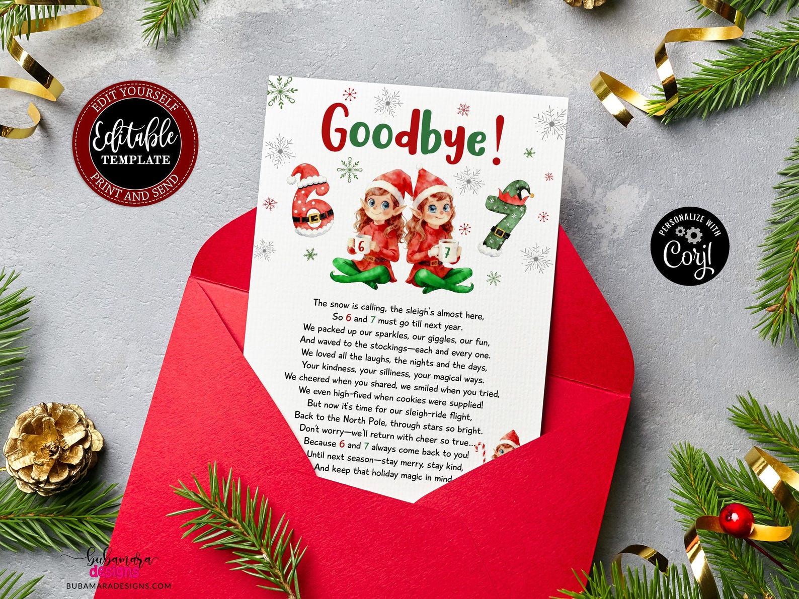 Christmas Farewell Elf Goodbye 6 7 Letter, Six Seven Trending Meme ...
