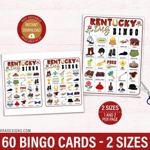 60 Kentucky Derby Cards, Printable Horse Race Game Activity, Run Roses ...