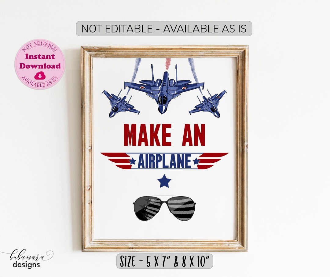 Printable Make an Airplane Sign Fighter Jet Pilot Sign - Etsy