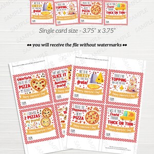 Printable Pizza Valentines Cards, Pizza Cookie Valentines for Kids ...