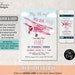Pink Airplane Birthday Invitation Girl Editable Plane - Etsy