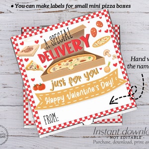 Printable Pizza Valentines Cards, Pizza Cookie Valentines for Kids ...