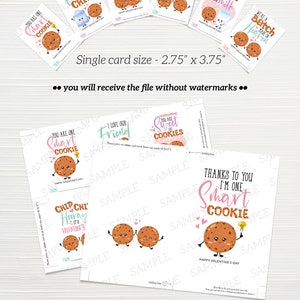 Printable Cookie Valentine Cards, Cookie Valentine Tags for Kids ...