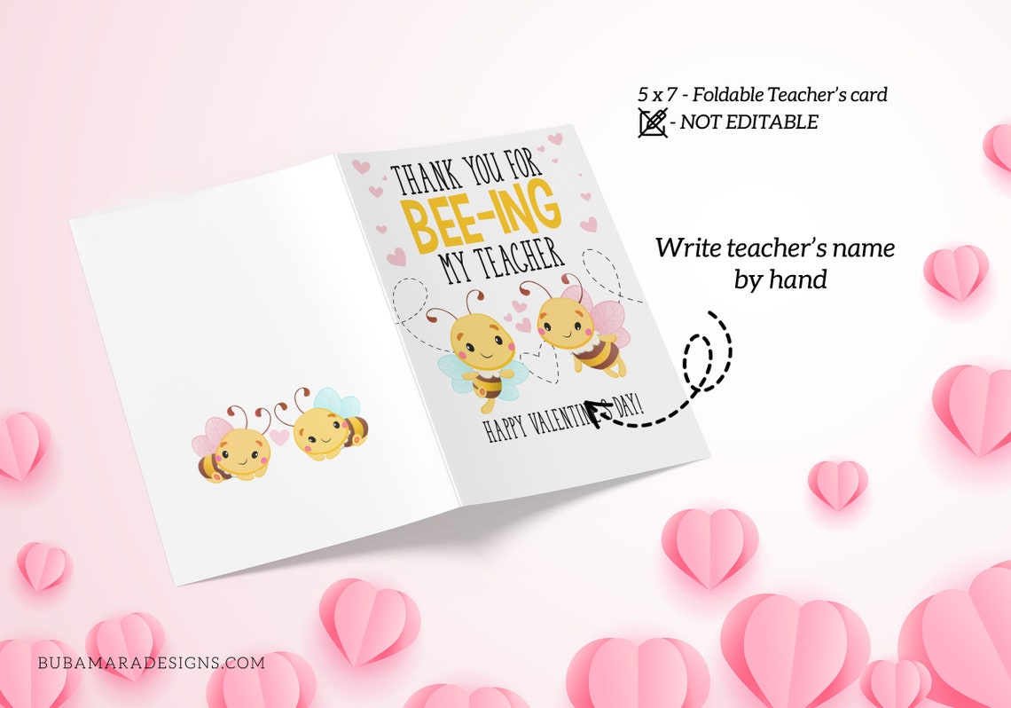 Printable Bee Valentine Cards, Bees Valentine Tags for Kids, Classroom ...