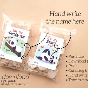 Printable Panda Valentine Cards, Panda Valentine Tags for Kids ...