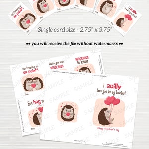 Printable Hedgehog Valentine Cards, Hedgehog Valentine Tags for Kids ...