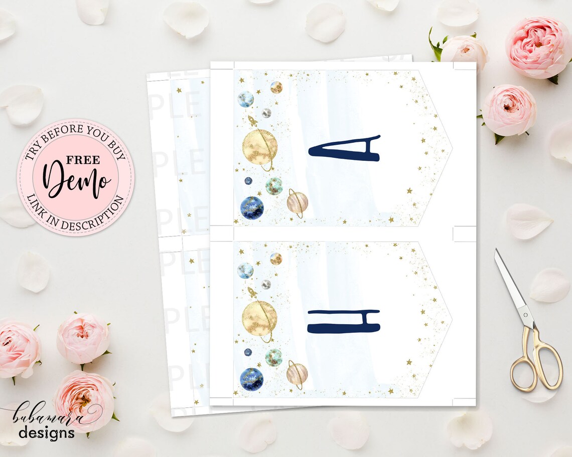 Editable Outer Space Banner Galaxy Pennants Boy Happy - Etsy