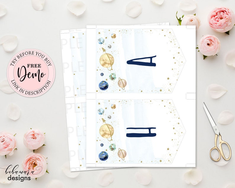 Editable Outer Space Banner Galaxy Pennants Boy Happy - Etsy