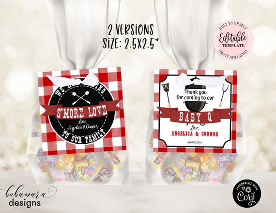 BBQ Guest Tag, Editable Baby Q Favor Tags Template, Backyard Barbecue ...