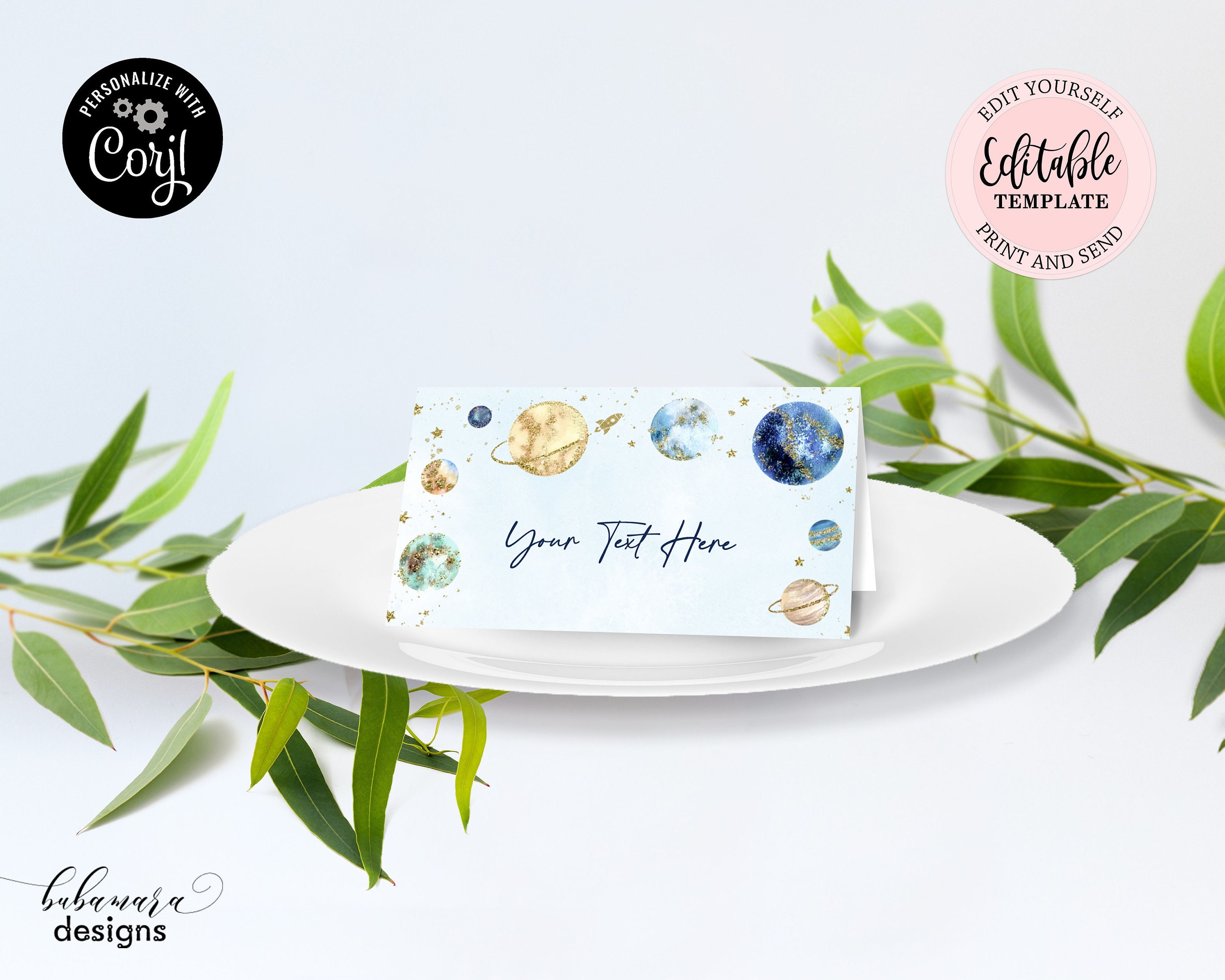 Editable Outer Space Place Cards Galaxy Planets Table Cards - Etsy