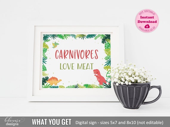 Paper & Party Supplies Carnivores Dinosaur Sign T-Rex Dino Party ...