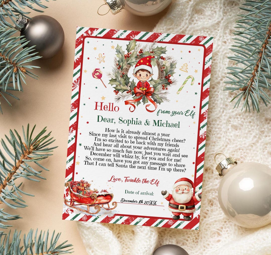 Elf Hello Letter, Editable Hello From Your Elf Letter, Boy I'm Back ...