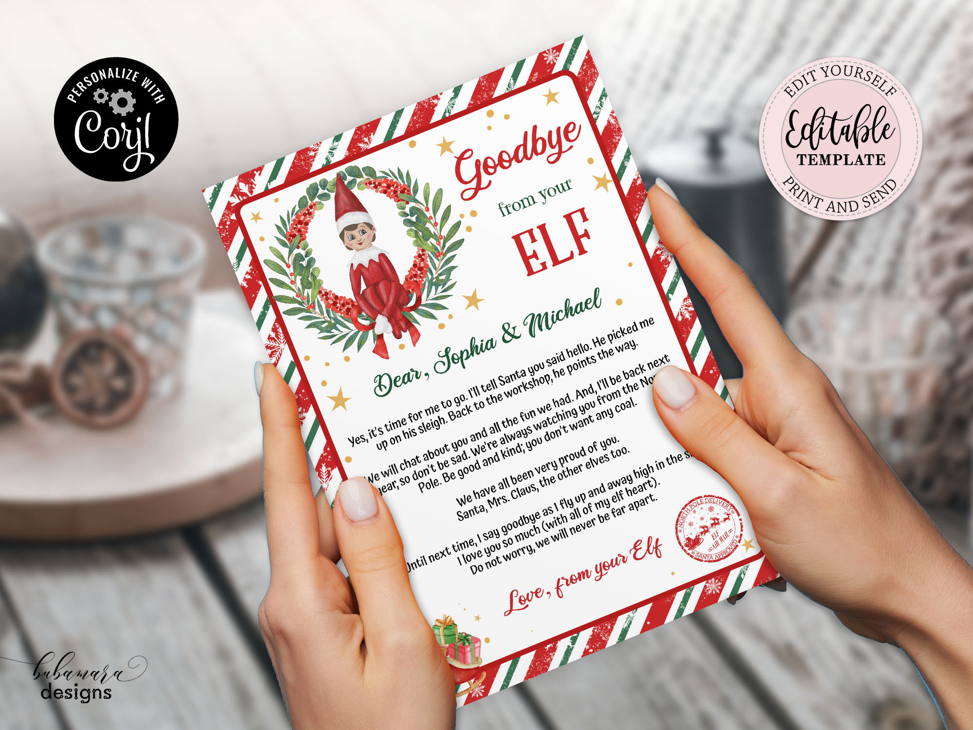 Editable Girl Elf Goodbye Letter Elf Farewell Letter Santa - Etsy