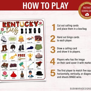 60 Kentucky Derby Cards, Printable Horse Race Game Activity, Run Roses ...