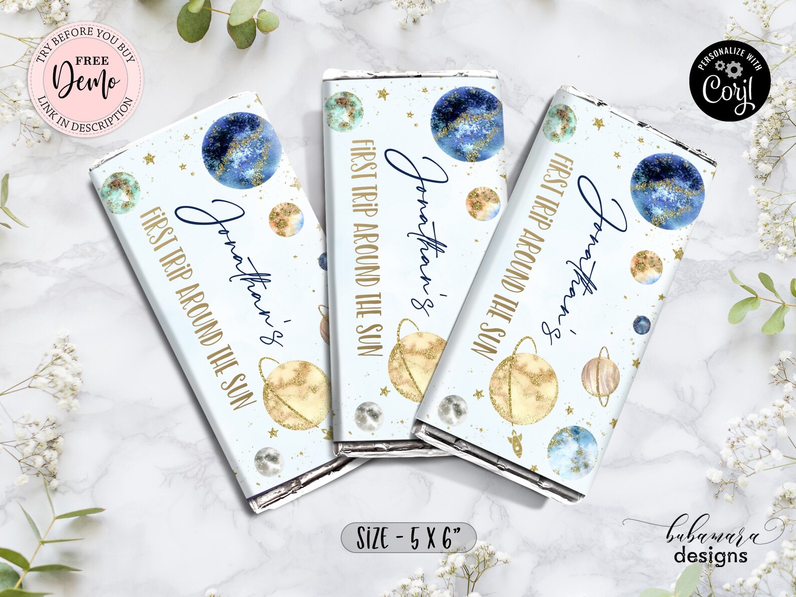 Editable Outer Space Chocolate Bar Wrapper Galaxy Planets - Etsy