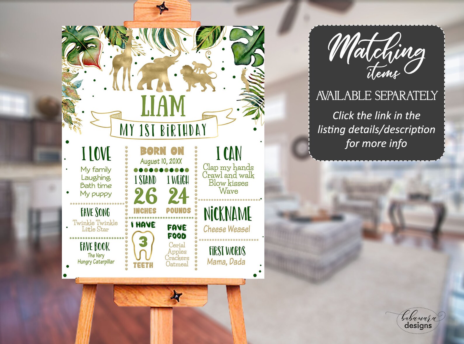 Editable Safari Gift Tag Template Gold Jungle Birthday Boy | Etsy