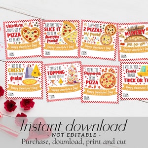 Printable Pizza Valentines Cards, Pizza Cookie Valentines for Kids ...