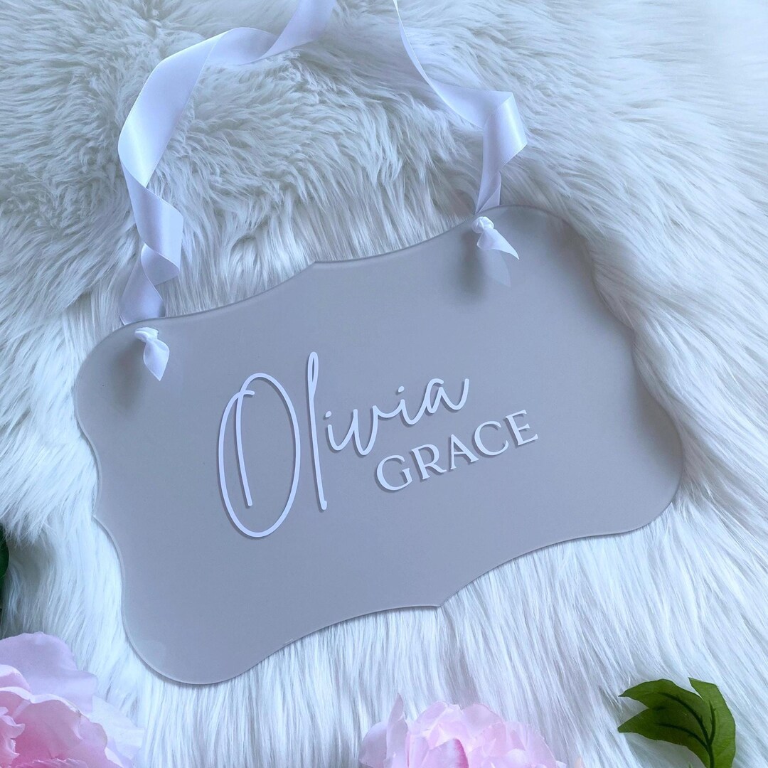 Customized Baby Name Sign, Personalized Newborn Nursery Room Decor ...