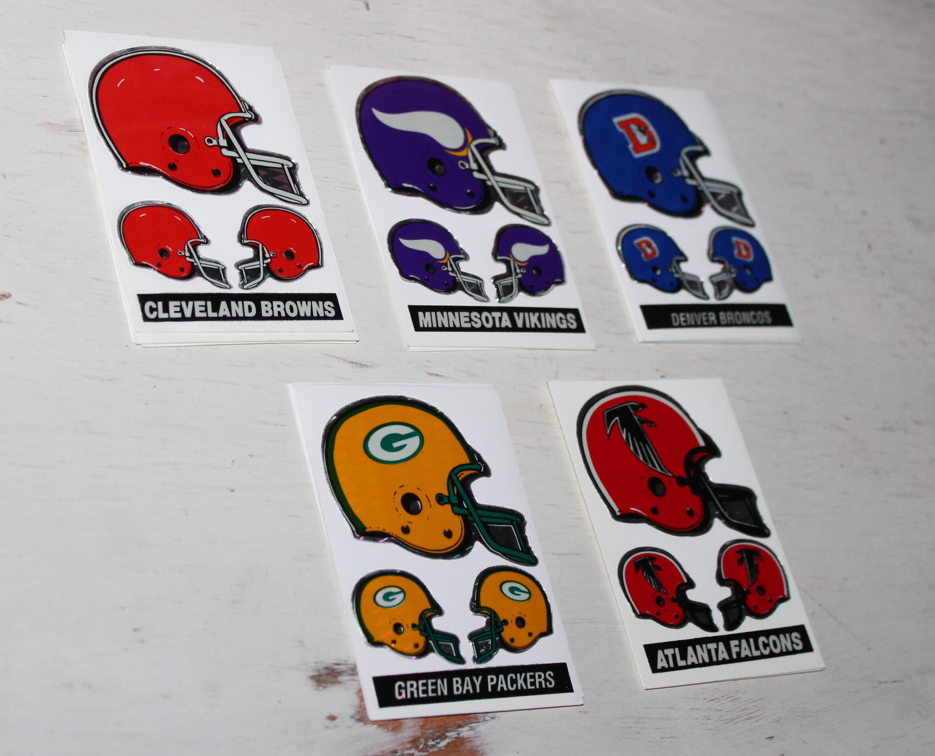 Vintage NFL Football Team Sticker Souvenirs - Vikings, Broncos, Packers ...