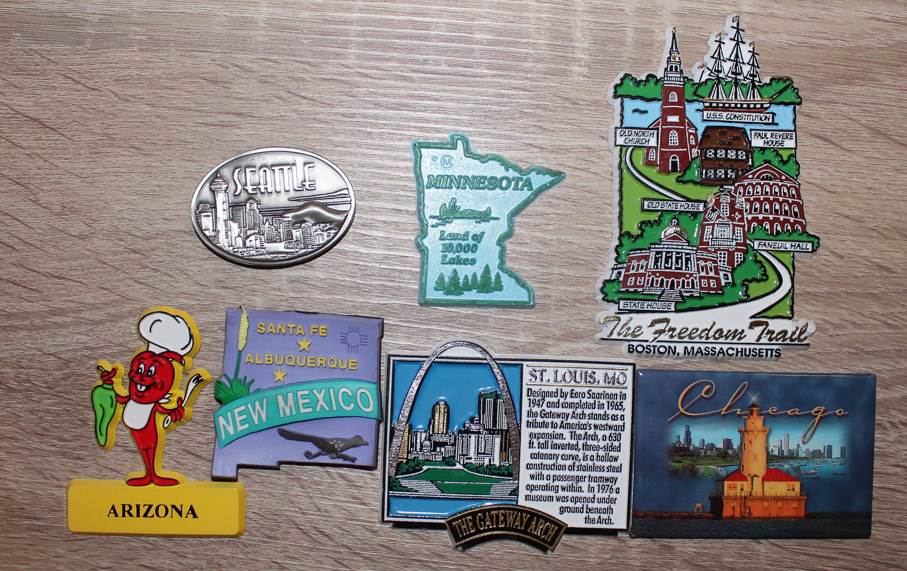 Vintage State City Magnets, Arizona Seattle New Mexico Minnesota ...