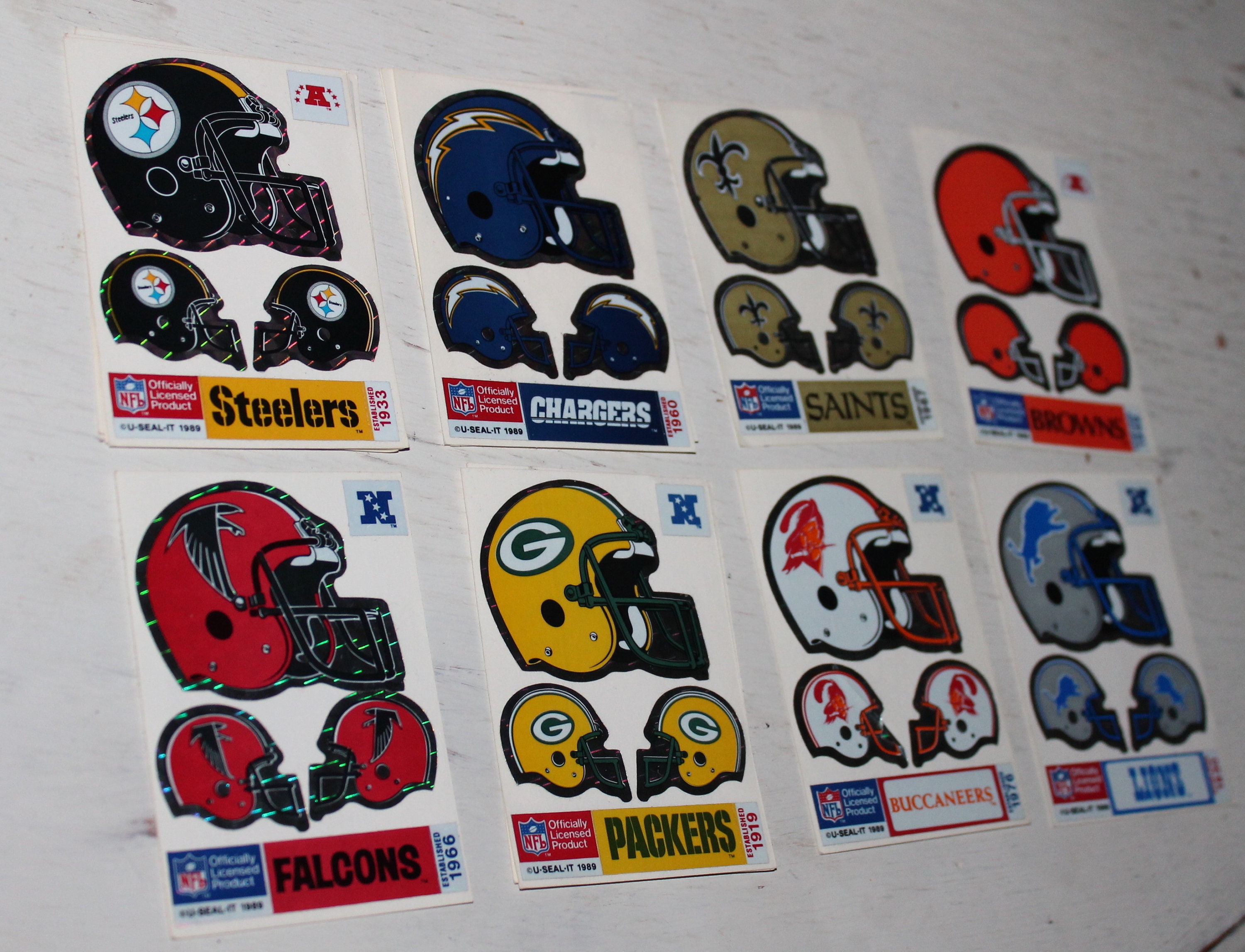 Vintage NFL Football Team Sticker Souvenirs - Oilers, Colts, Rams ...