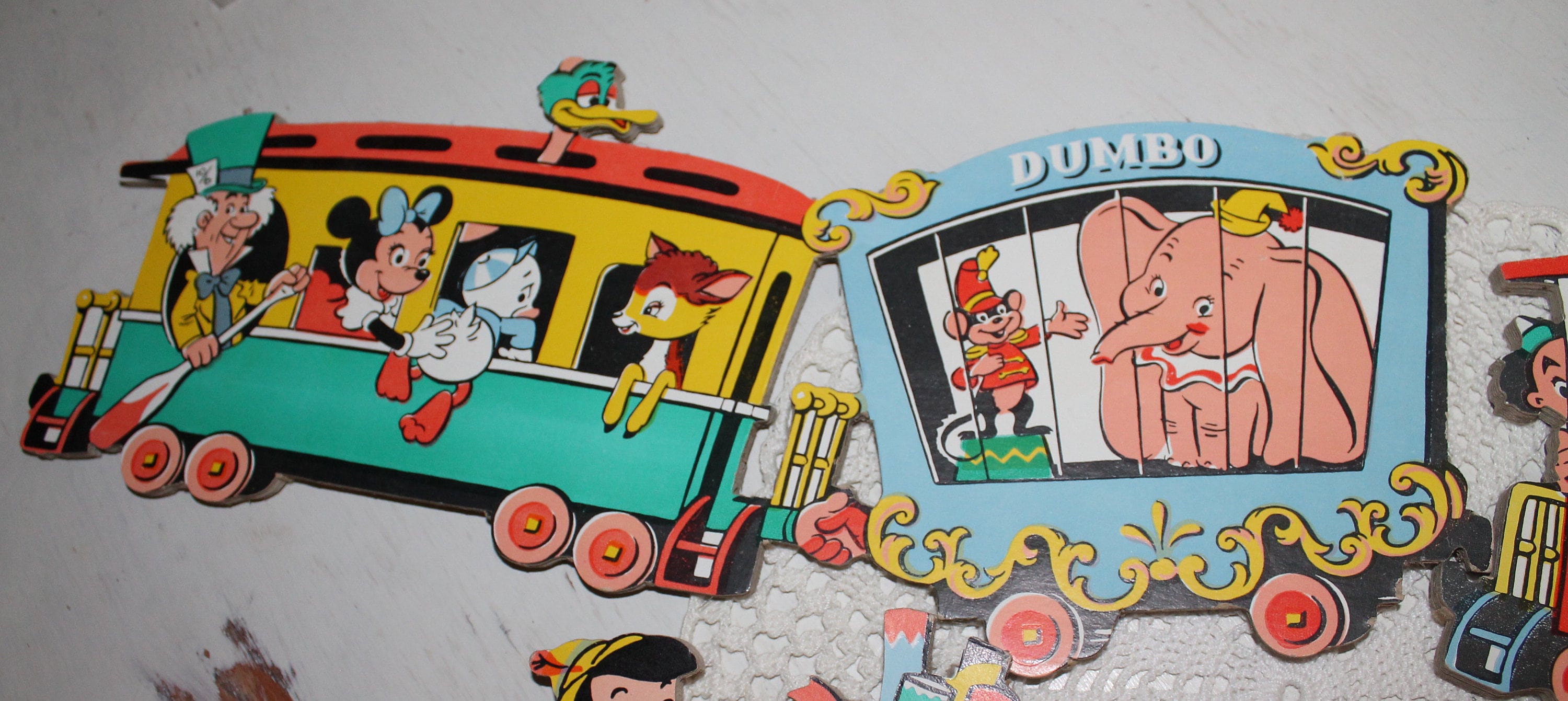 Vintage Disney Train Cardboard Wall Art Mickey, Minnie, Donald Duck ...