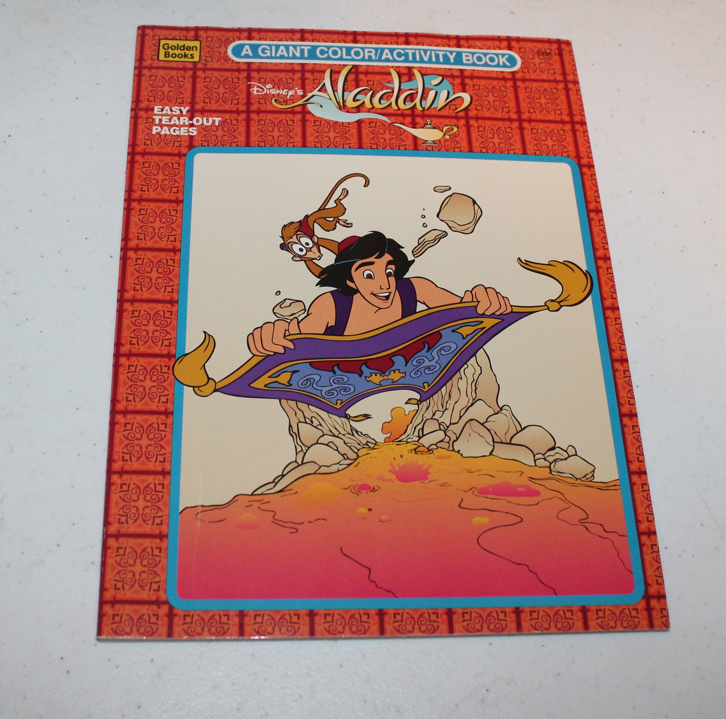 Vintage Disney's Aladdin Giant Coloring Activity Book and Aladdin Trace ...